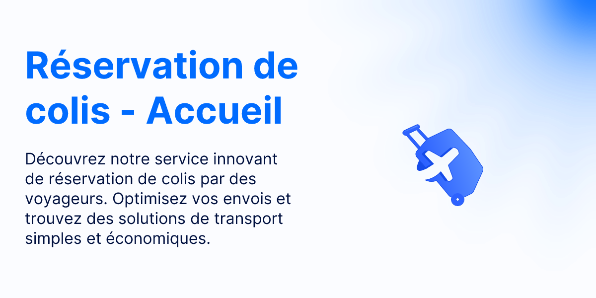 Réservation de colis - Accueil | Mondial GP